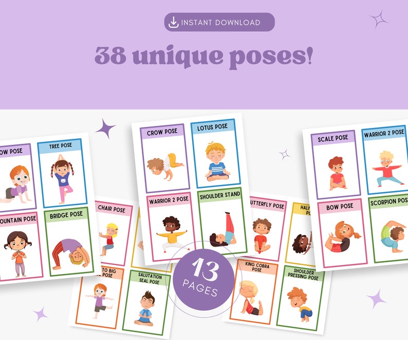 Yoga Deck for Kids, Yoga Poses Cards for Preschool, Gross Motor ...