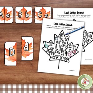 Leaf Letter Games for Pre-k and Kindergarten Upper & Lowercase Matching ...