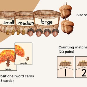 Acorn & Squirrel Preschool Printable Set: Homeschool Learning (PDF) - Etsy