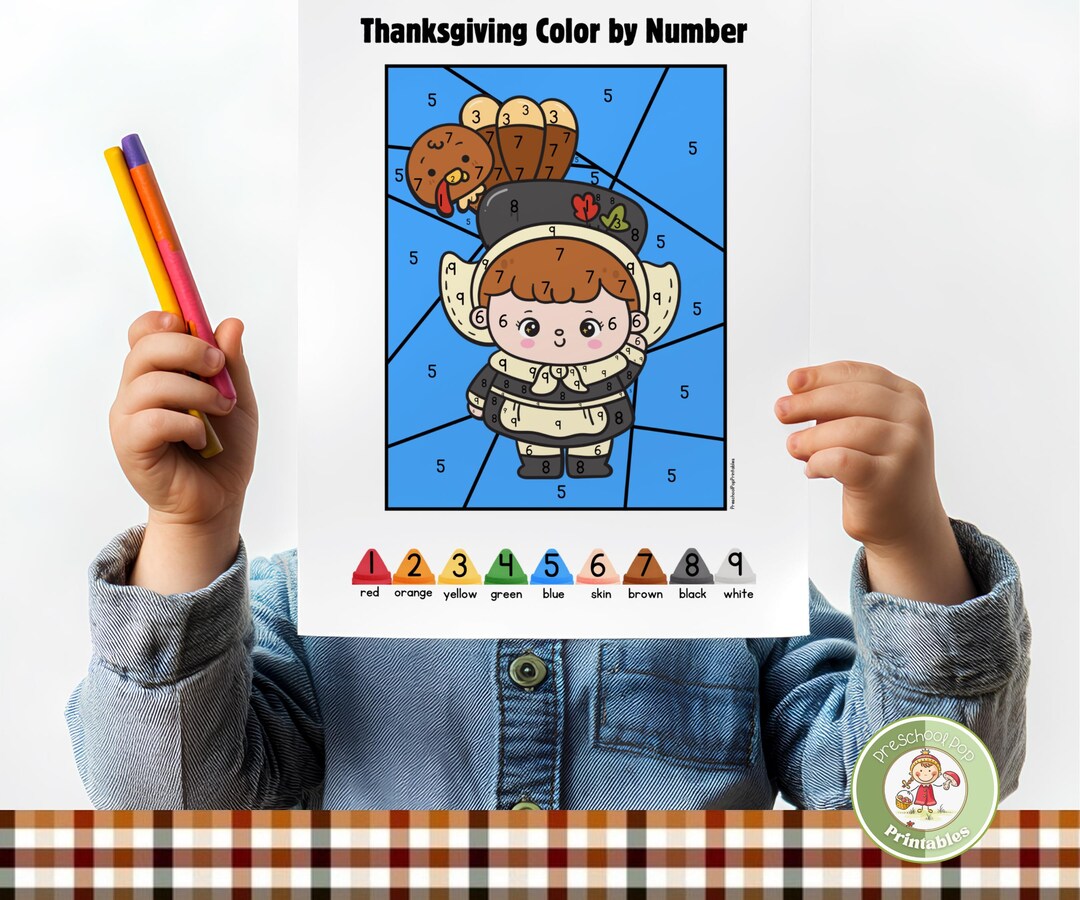 Thanksgiving Color by Number Pages: Kids Printable (numbers 1-10) (PDF ...