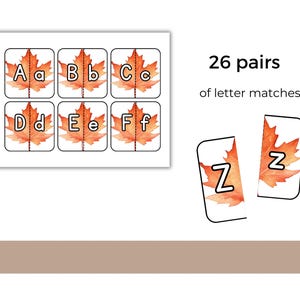 Leaf Letter Games for Pre-k and Kindergarten Upper & Lowercase Matching ...