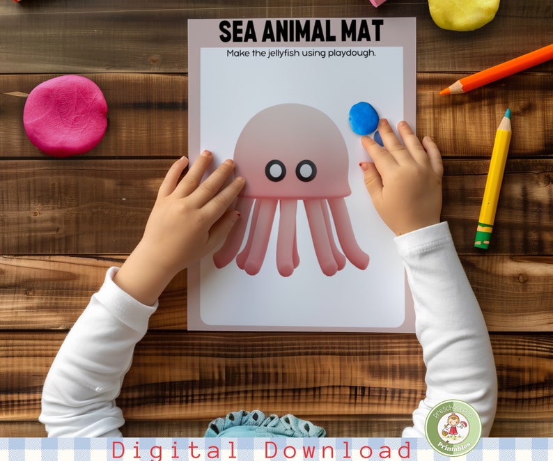 Printable Play Dough Mats Ocean Animals, Beach, Under the Sea Theme ...