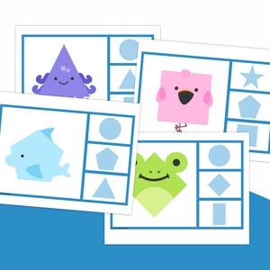 Ocean Shapes Clip Cards; Shape Activity for Toddlers; Preschool ...