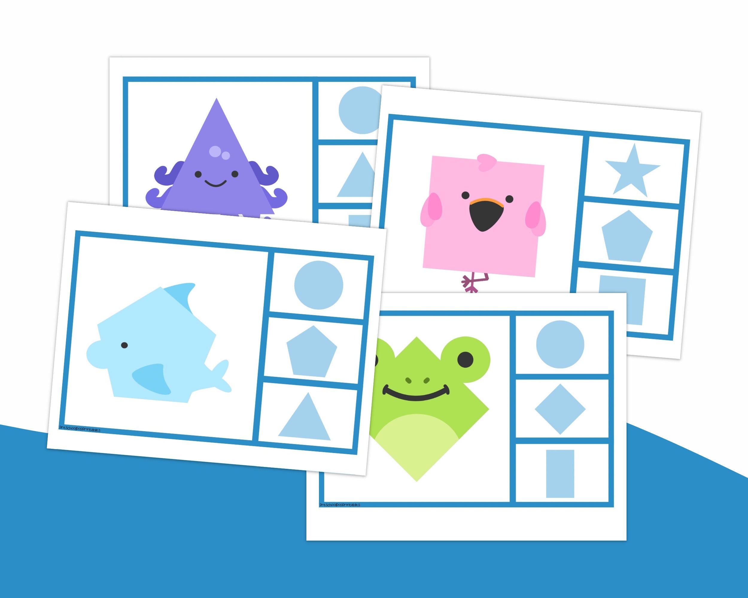 Ocean Shapes Clip Cards: Toddler Learning Activity (PDF) - Etsy