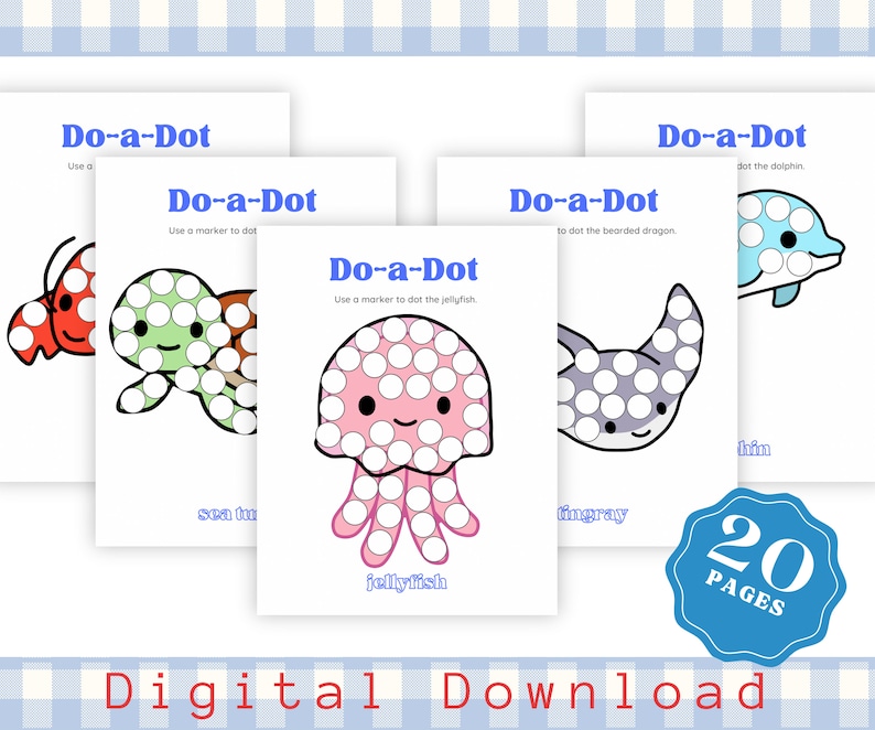 Ocean Animals Do-a-dot Pages: Fine Motor Skills (digital Download) - Etsy