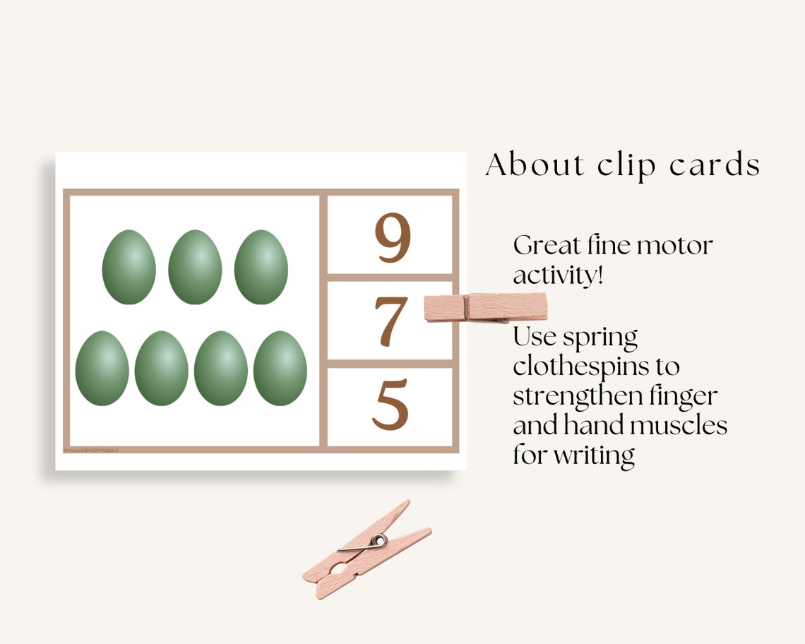 Egg Counting Clip Cards; Number Activity for Toddlers; Printable Math ...