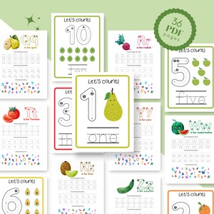 Fruit & Vegetable Tracing Worksheets: Preschool Handwriting Practice ...