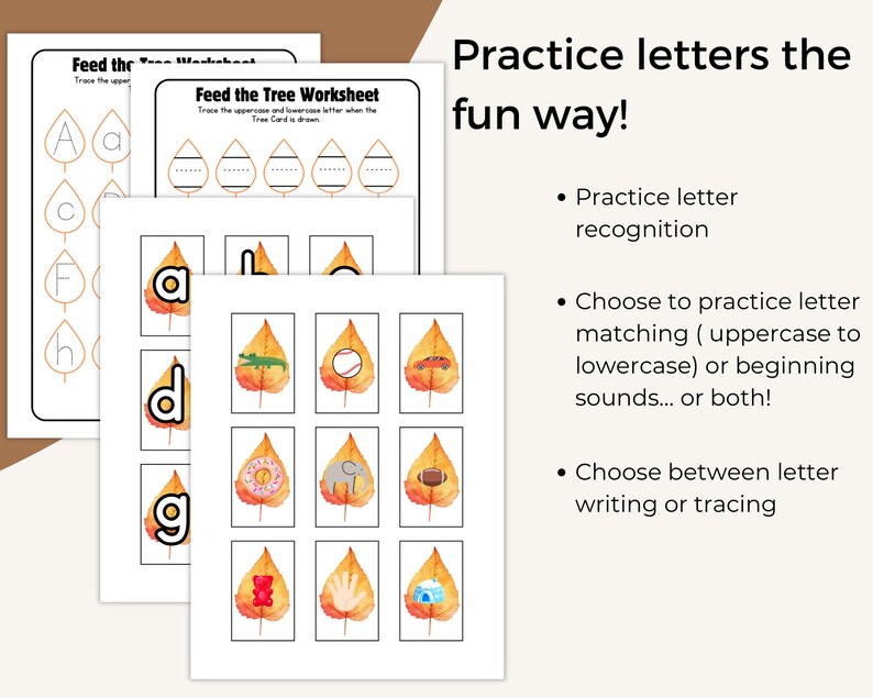 Feed the Tree Letter Game for Pre-k and Kindergarten; Letter ...