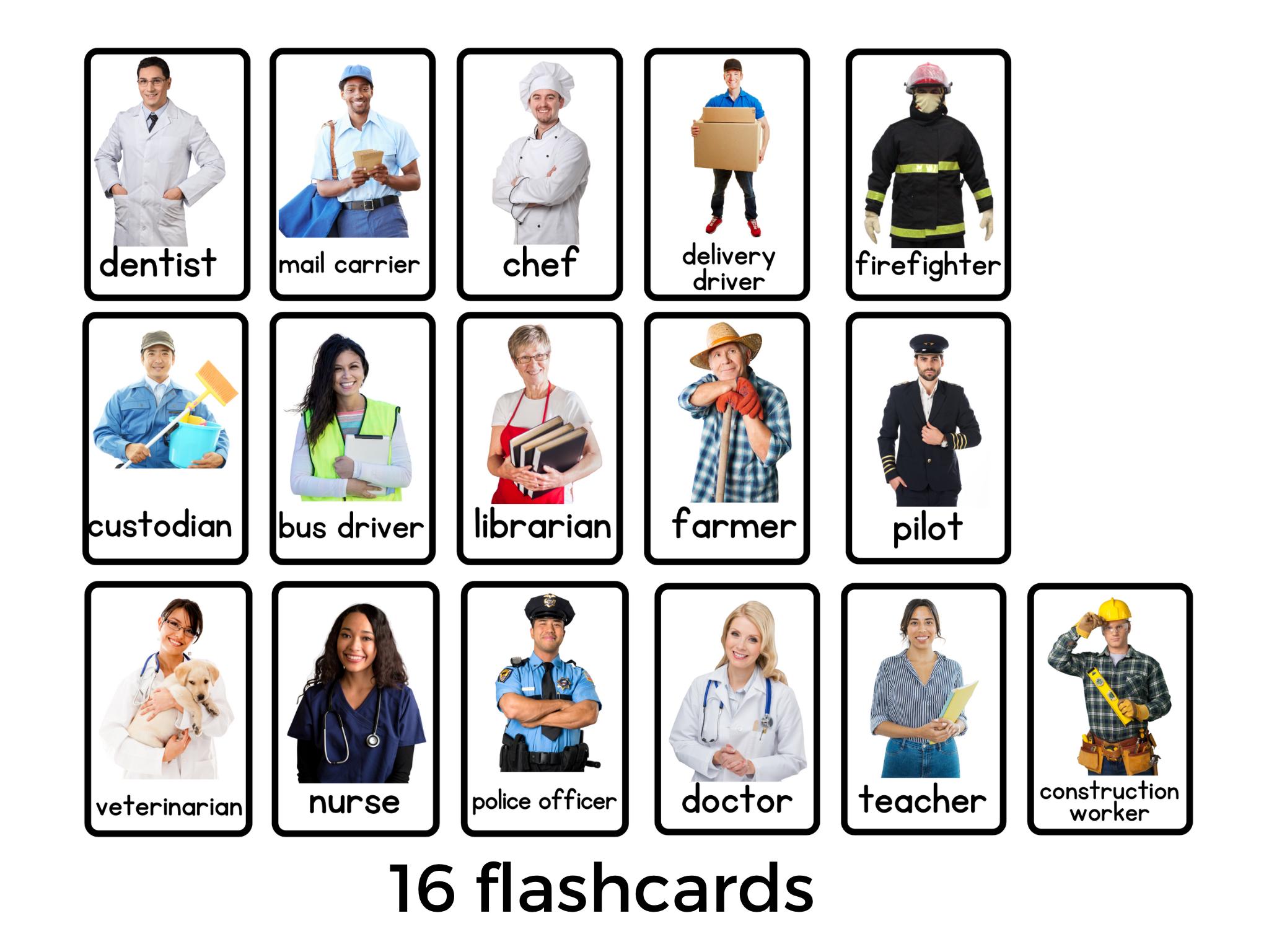 Community Helper Flashcards & Puzzles: Montessori Homeschool Activity ...