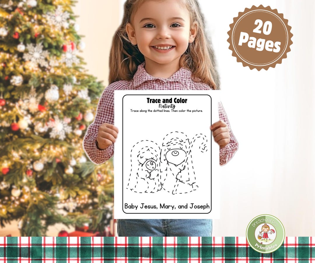Nativity Trace and Color Worksheets for Christmas; Improve Pencil ...