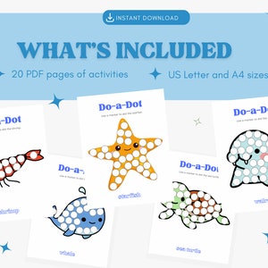 Ocean Animals Do-a-dot Pages: Fine Motor Skills (digital Download) - Etsy