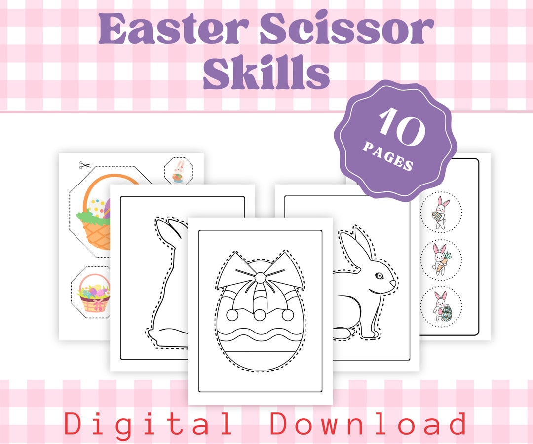 Easter Scissor Skills Cut Out Pages, Pre-k Worksheets, Fine Motor ...