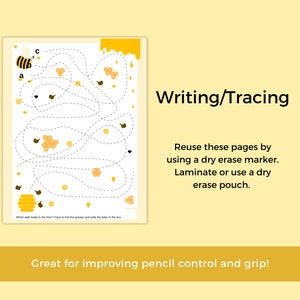 Busy Bee Quiet Book, Toddler Busy Book, Preschool Printable Numbers ...