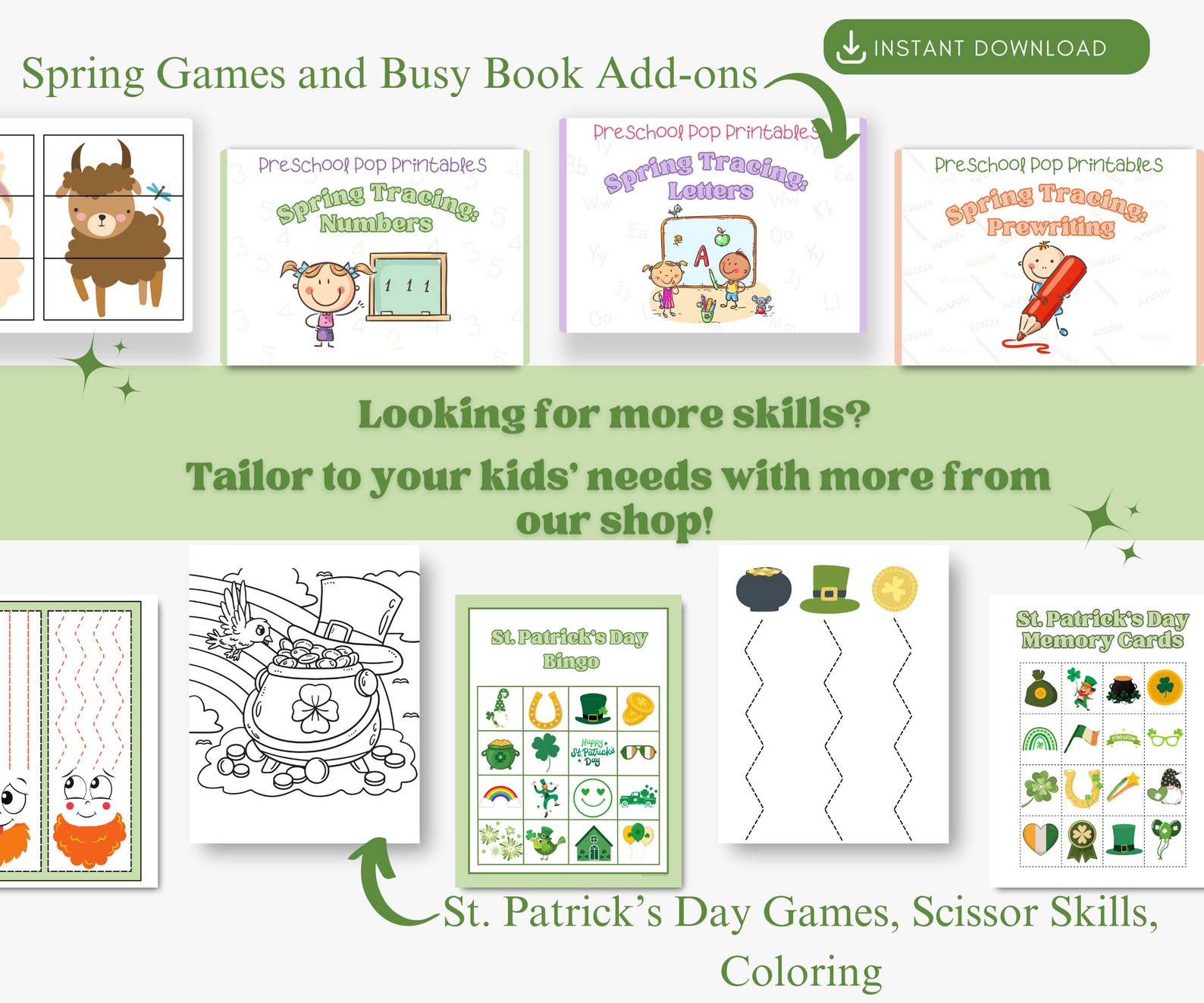 St Patricks Day Classroom Games Bingo Cards and Memory Game for ...