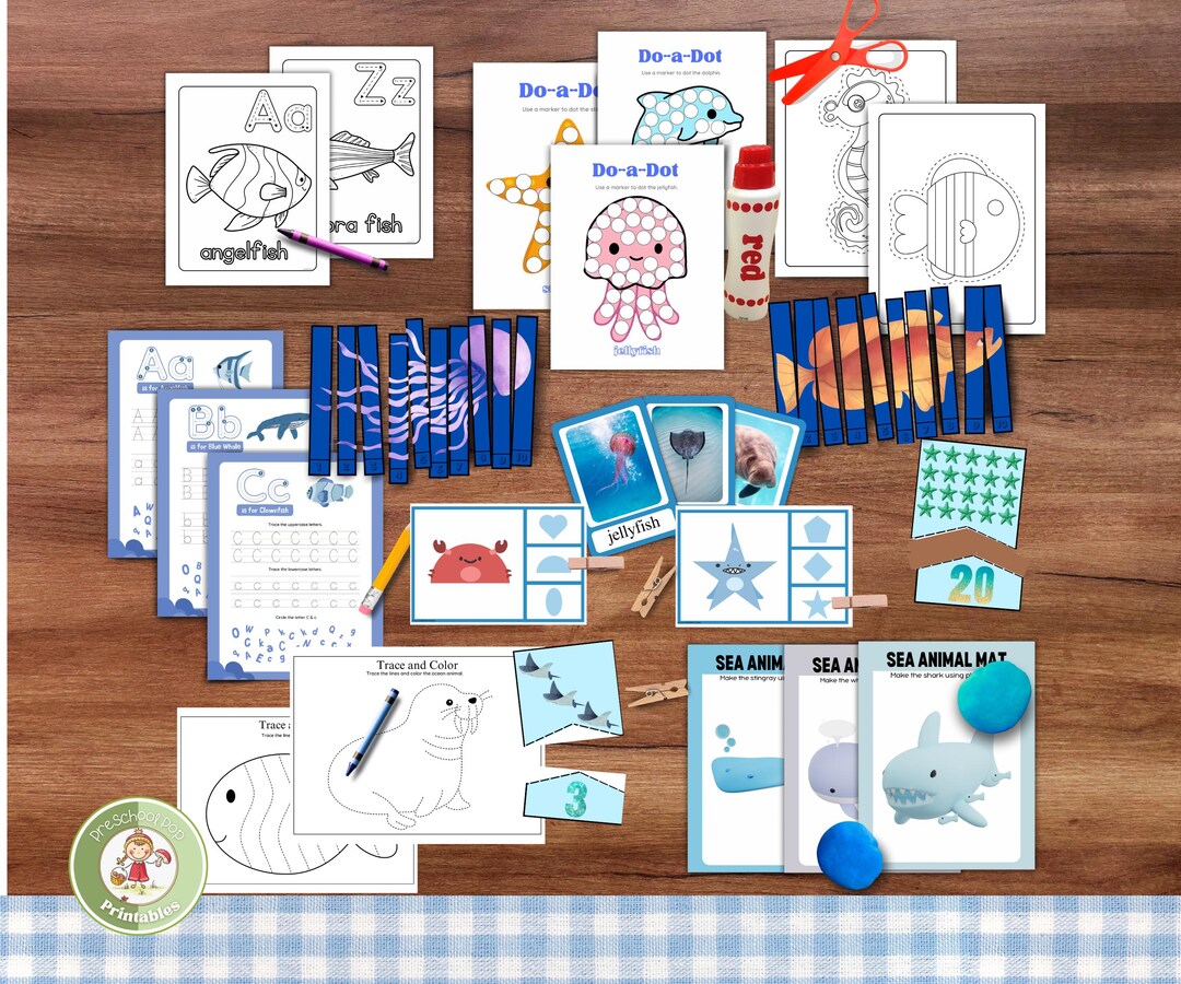 Ocean Animals Activity Bundle: Preschool Learning (digital Download) - Etsy