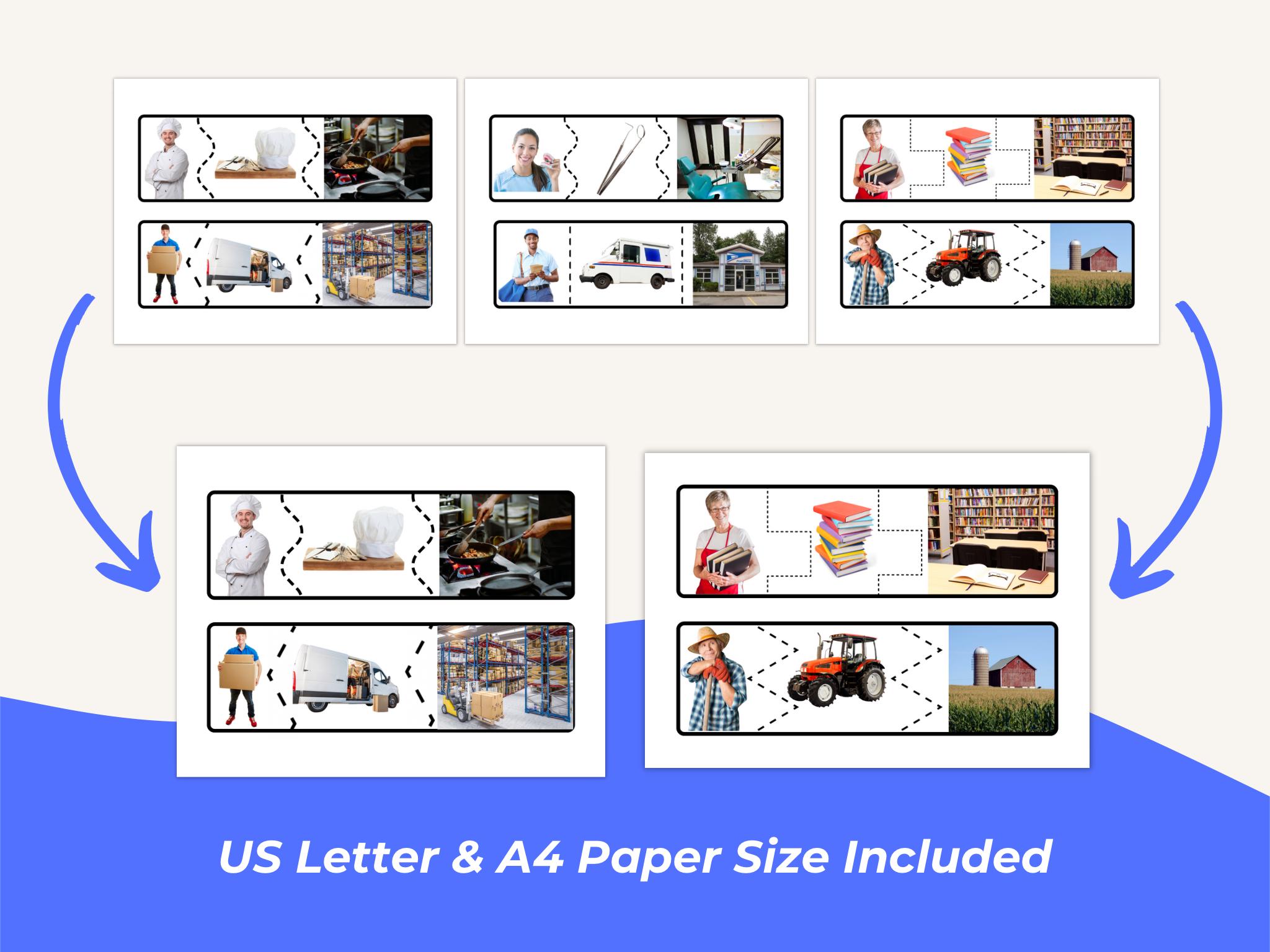 Community Helper Flashcards & Puzzles: Montessori Homeschool Activity ...