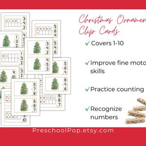 Christmas Ornament Count and Clip Cards: Preschool Number Activity (PDF ...