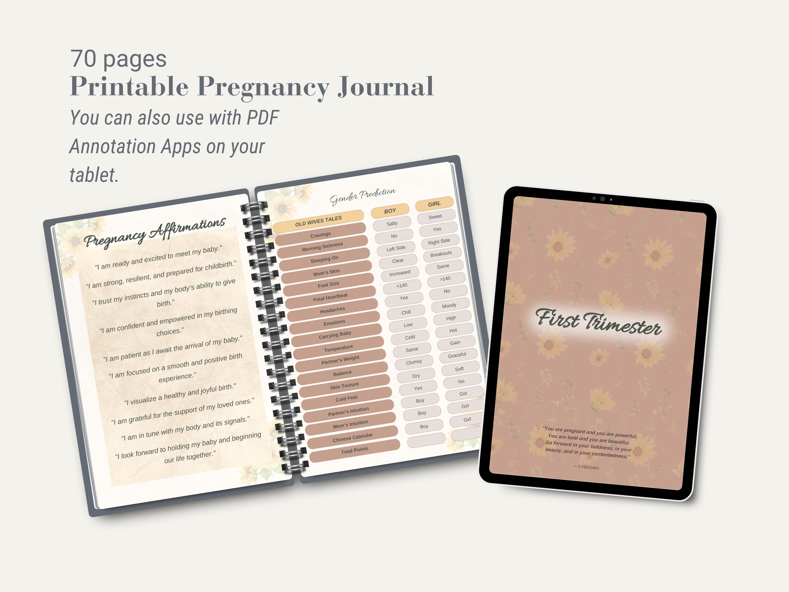 Pregnancy Journal Printable Planner Birth Plan Baby Planner Digital ...