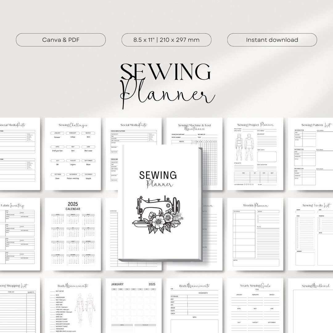 Sewing Planner, PDF Sewing Planner, Sewing Pattern Organizer, Sewing ...