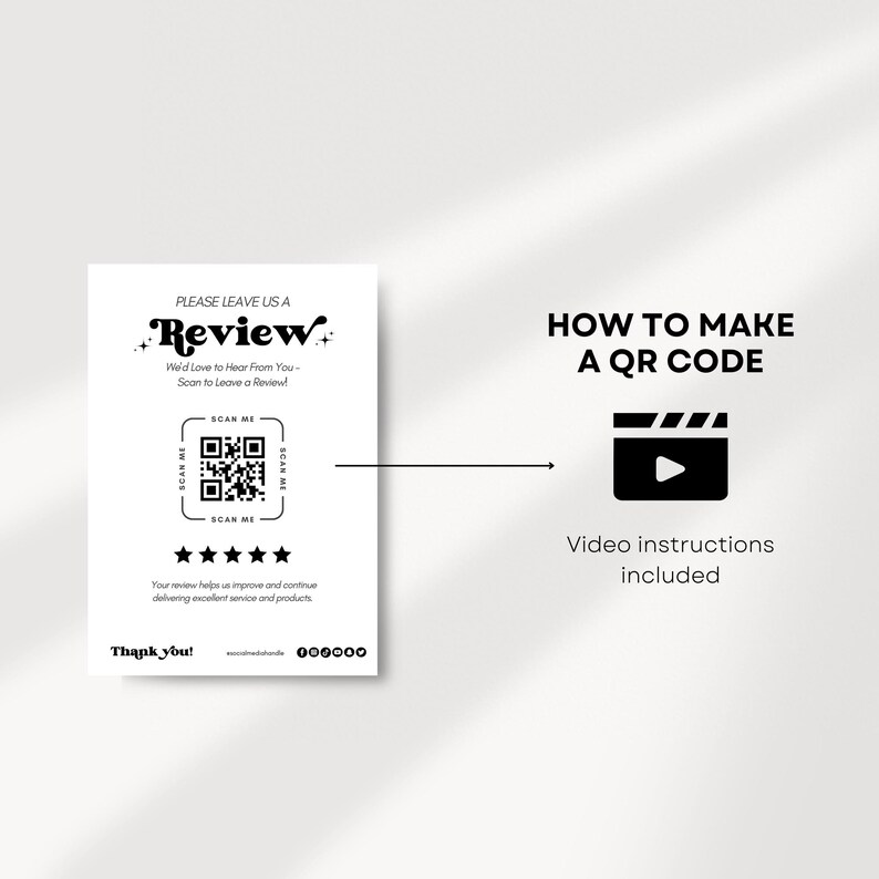 Qr Code Sign for Small Business I Canva Template Editable, Price List ...