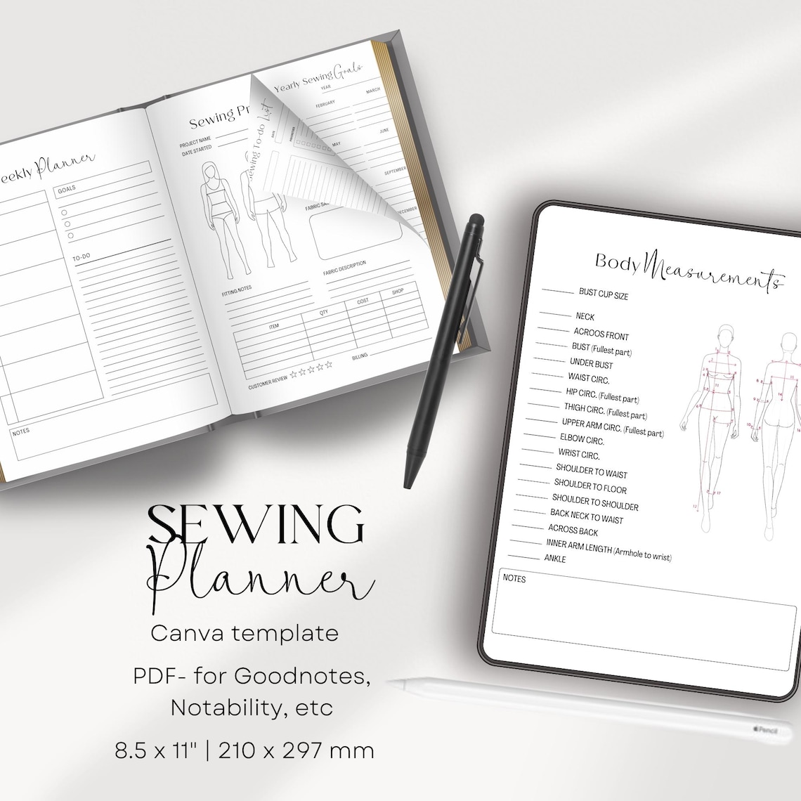 Sewing Planner, PDF Sewing Planner, Sewing Pattern Organizer, Sewing ...