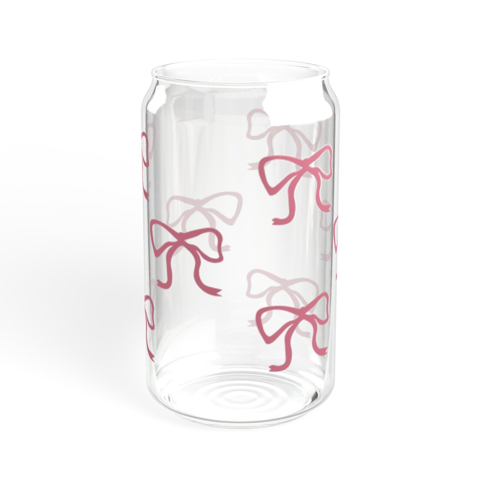 Pink Coquette Bow Cup Coquette Sipper Glass 16oz Cute Dollette Coquette ...