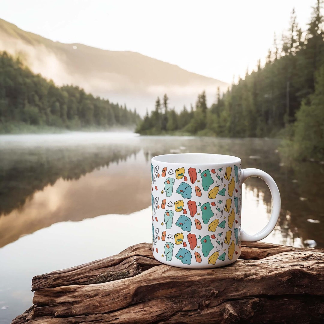 Rock Climbing Mug – Mountain Climber Gift, Enamel Camp Mug - Etsy