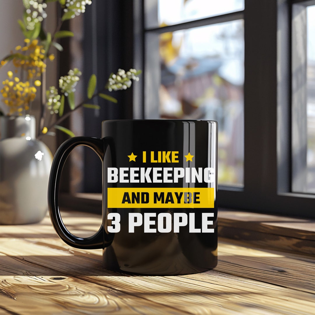 Beekeeper Ceramic Mug - Black 11oz & 15oz - Unique Honeybee Design ...
