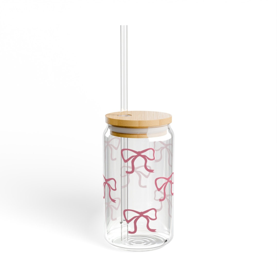 Pink Coquette Bow Cup Coquette Sipper Glass 16oz Cute Dollette Coquette ...