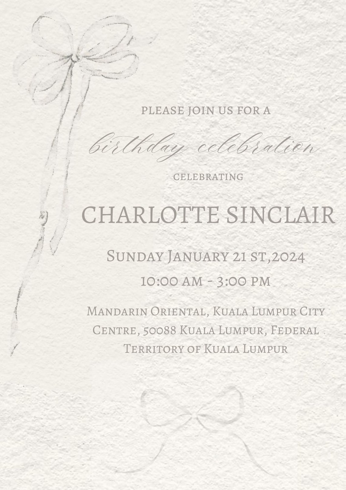 Coquette Invitation Card for Birthday Celebration - Etsy