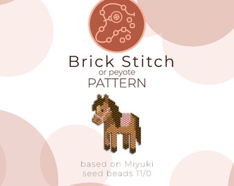 Cute Pony Brick Stitch Pattern Brick Stitch or Peyote Pattern Based on ...