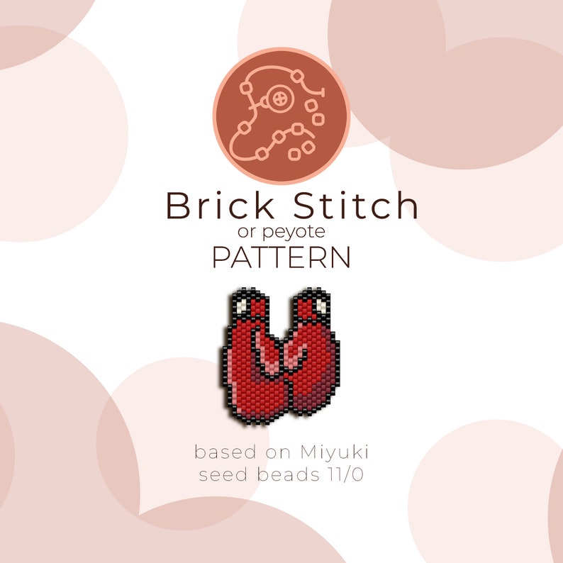 Boxing Gloves Brick Stitch Pattern | Brick Stitch or Peyote Pattern ...