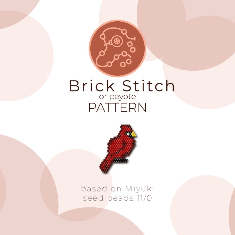 Cardinal Brick Stitch Pattern Brick Stitch or Peyote Pattern Based on ...