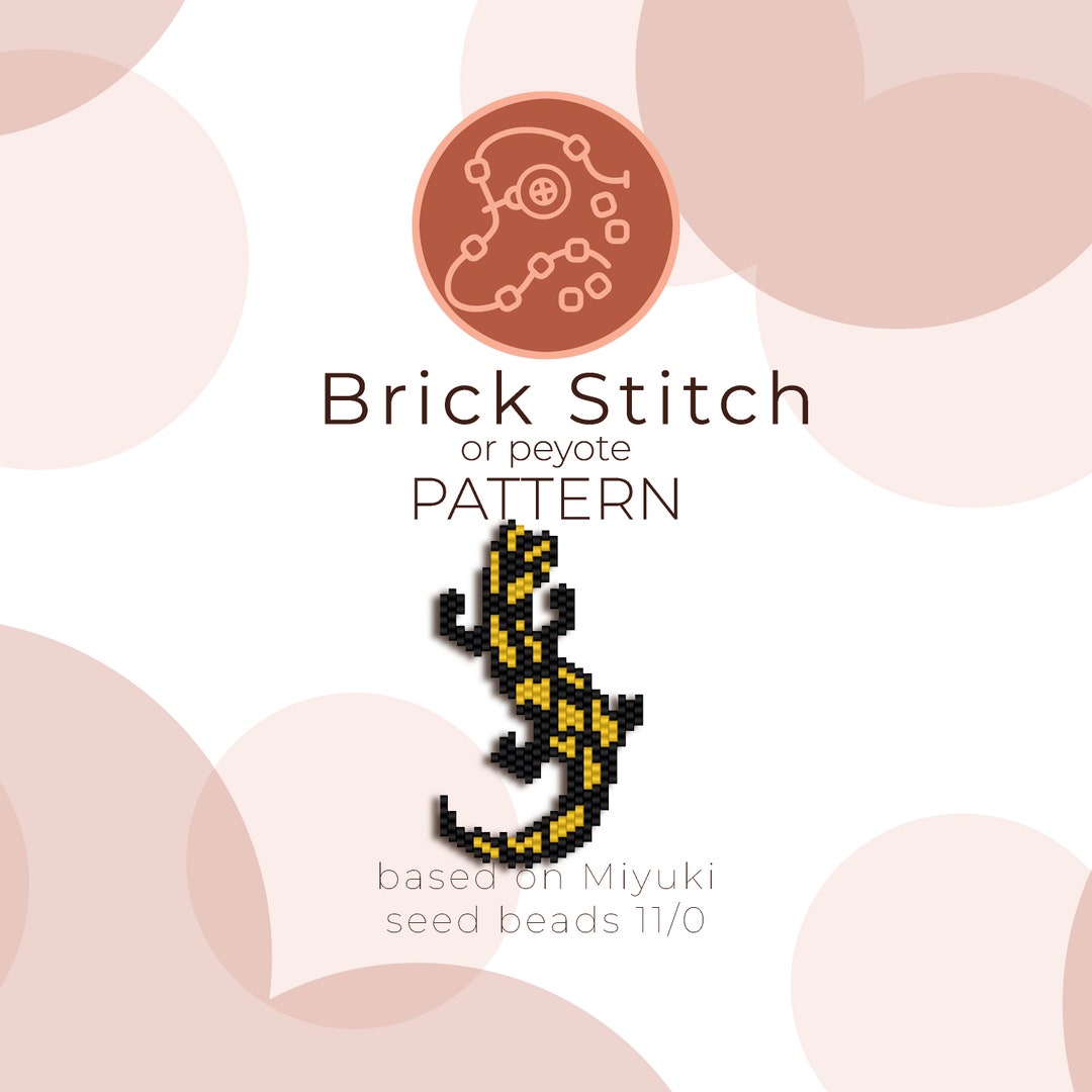 Salamander Brick Stitch Pattern | Brick Stitch or Peyote Pattern Based ...