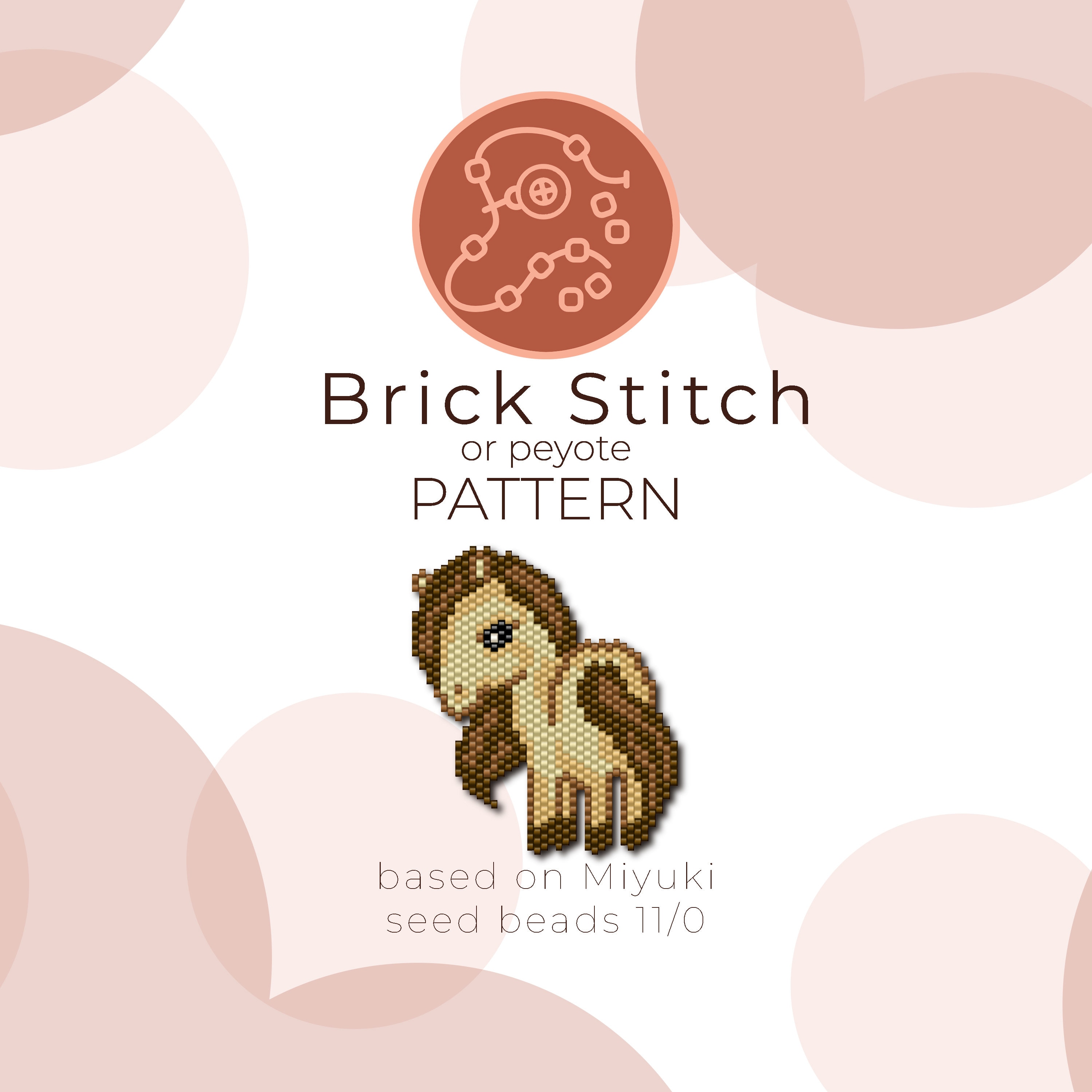 Cute Pony Brick Stitch Pattern Brick Stitch or Peyote Pattern Based on ...