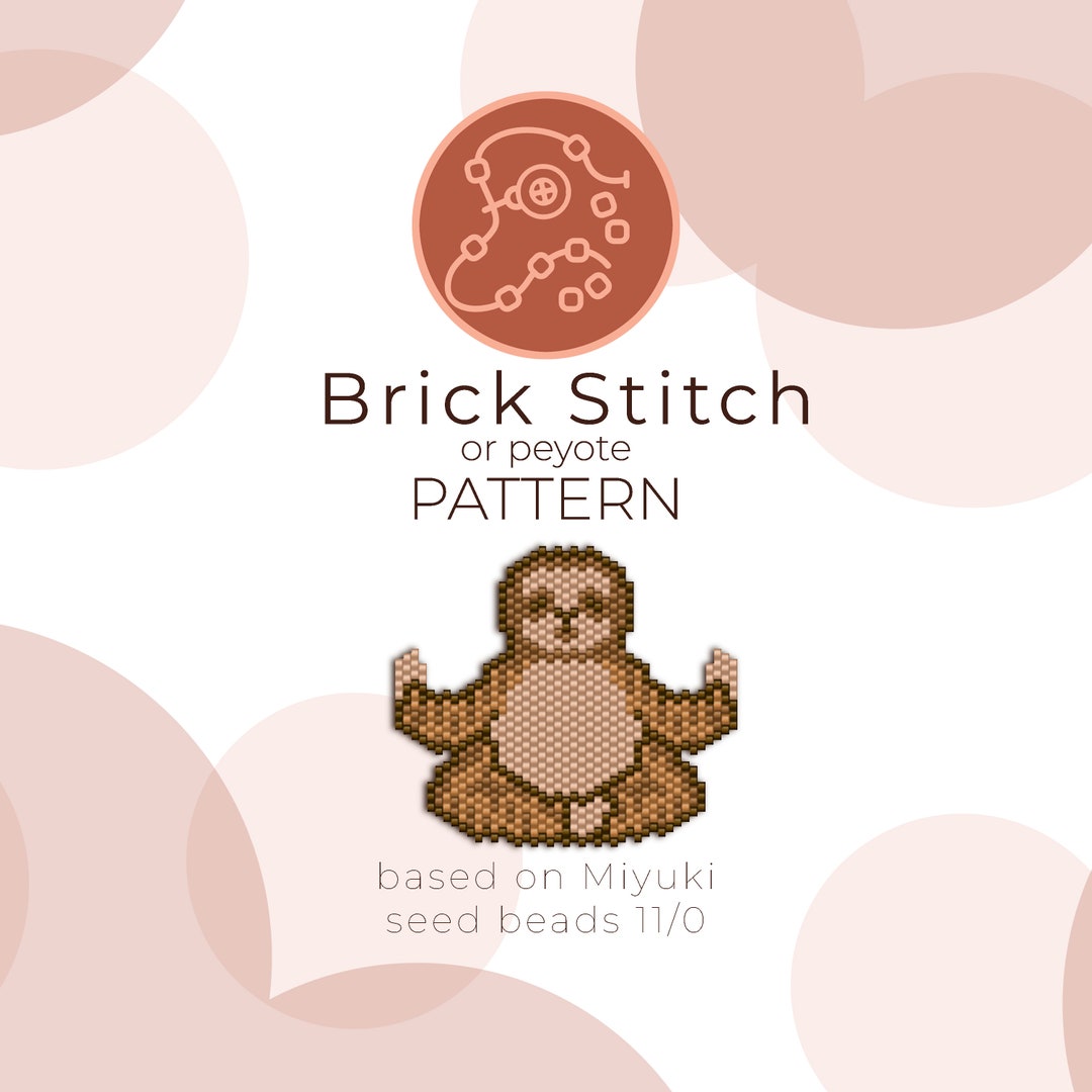 Yoga Sloth Brick Stitch Pattern | Brick Stitch or Peyote Pattern Based ...