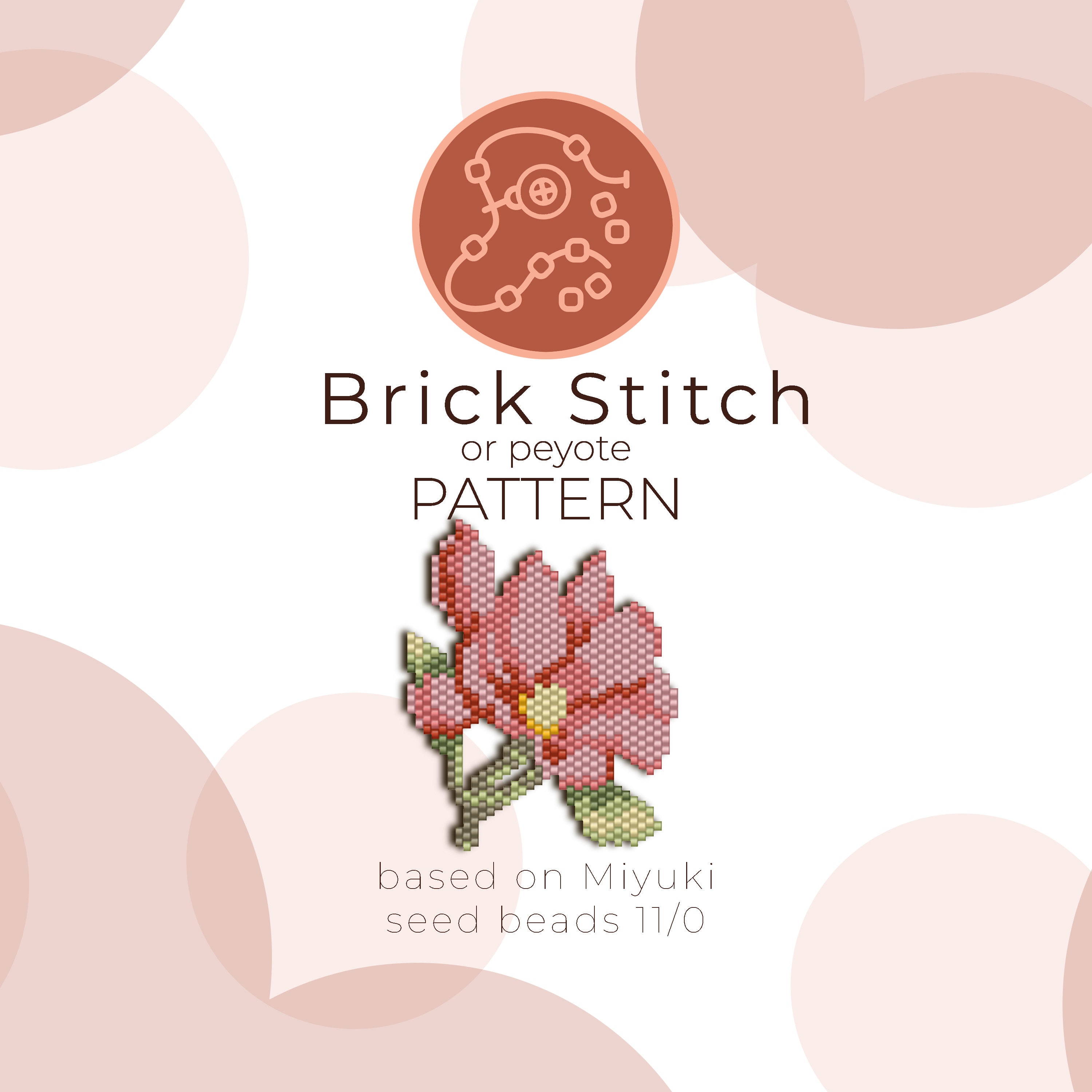 Magnolia Flower Brick Stitch Pattern Brick Stitch or Peyote Pattern ...
