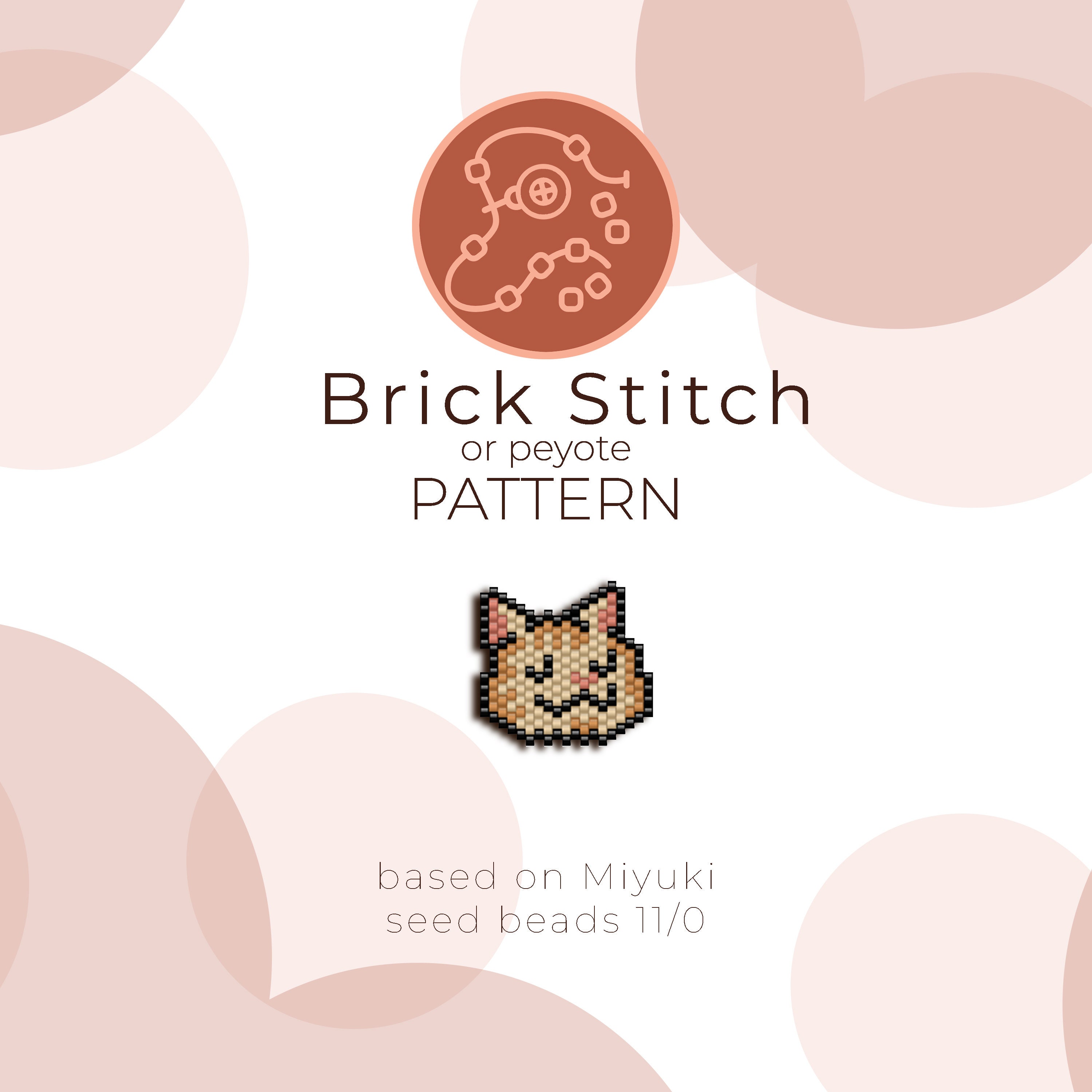 Happy Red Cat Face Brick Stitch Pattern | Brick Stitch or Peyote ...