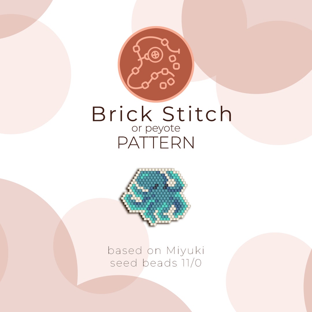 Blue Octopus Brick Stitch Pattern | Brick Stitch or Peyote Pattern ...