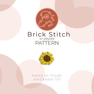 Sunflower Brick Stitch Pattern | Brick Stitch or Peyote Pattern Based ...
