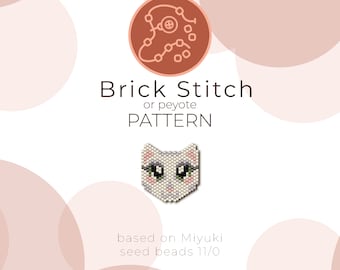 Siamese Cat Brick Stitch Pattern Brick or Peyote Stitch Pattern Based ...
