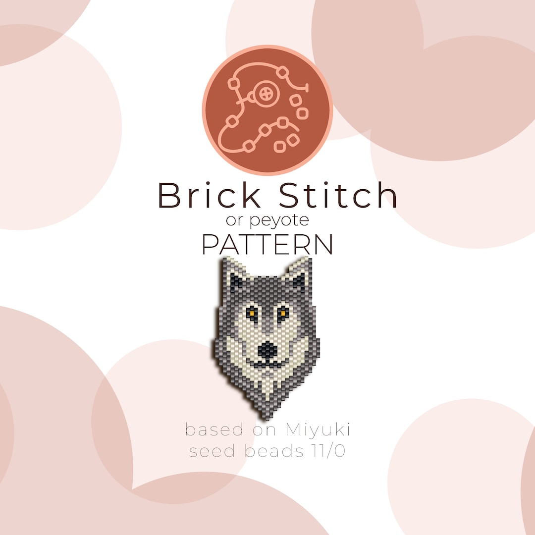 Grey Wolf Brick Stitch Pattern | Brick Stitch or Peyote Pattern Based ...