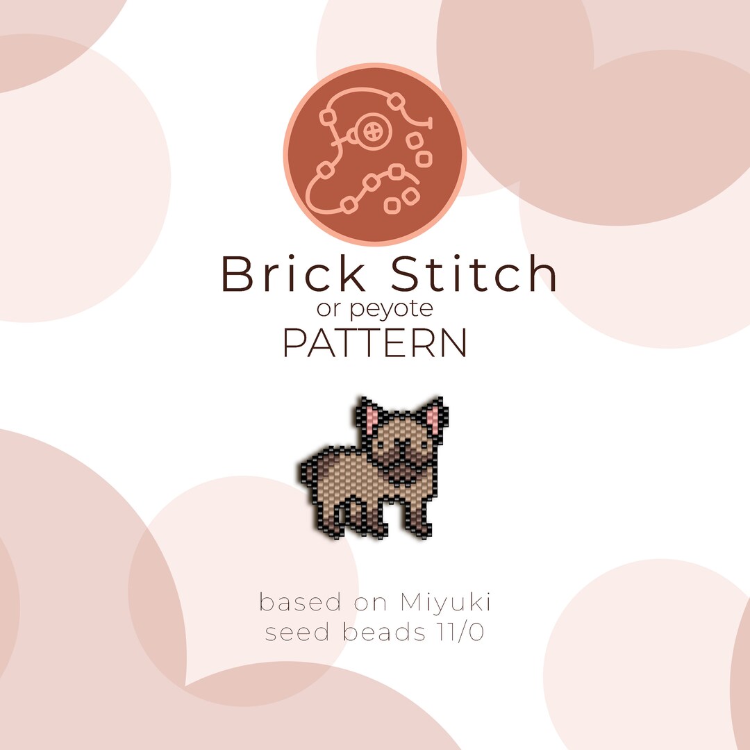 Frenchie Brick Stitch Pattern | Brick Stitch or Peyote Pattern Based on ...