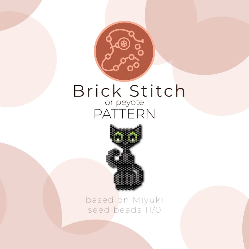 Black Cat Brick Stitch Pattern | Brick Stitch or Peyote Pattern Based ...