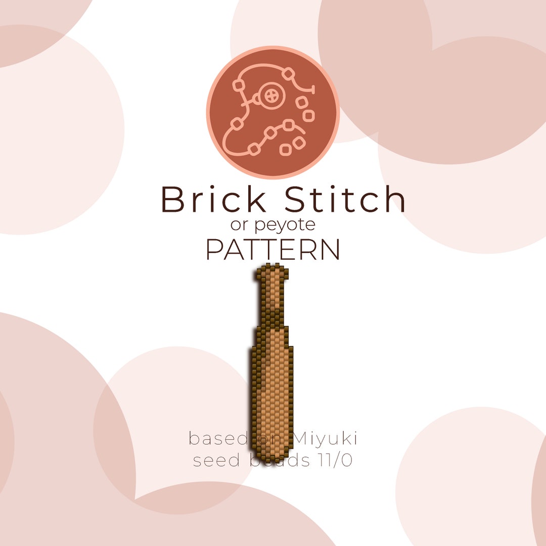 Baseball Bat Brick Stitch Pattern | Brick Stitch or Peyote Pattern ...
