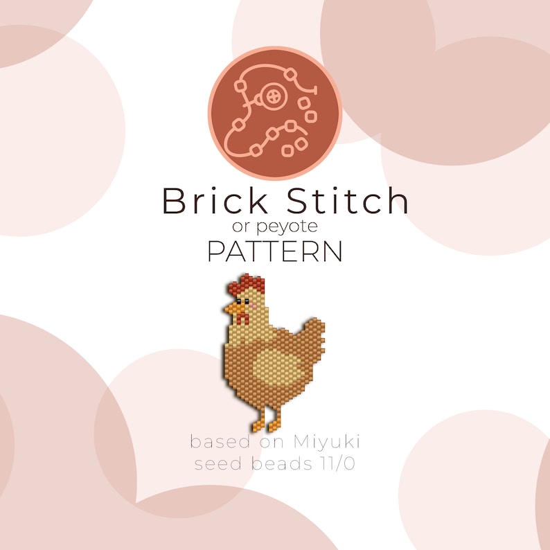 Hen, Chicken Brick Stitch Pattern | Brick Stitch or Peyote Pattern ...