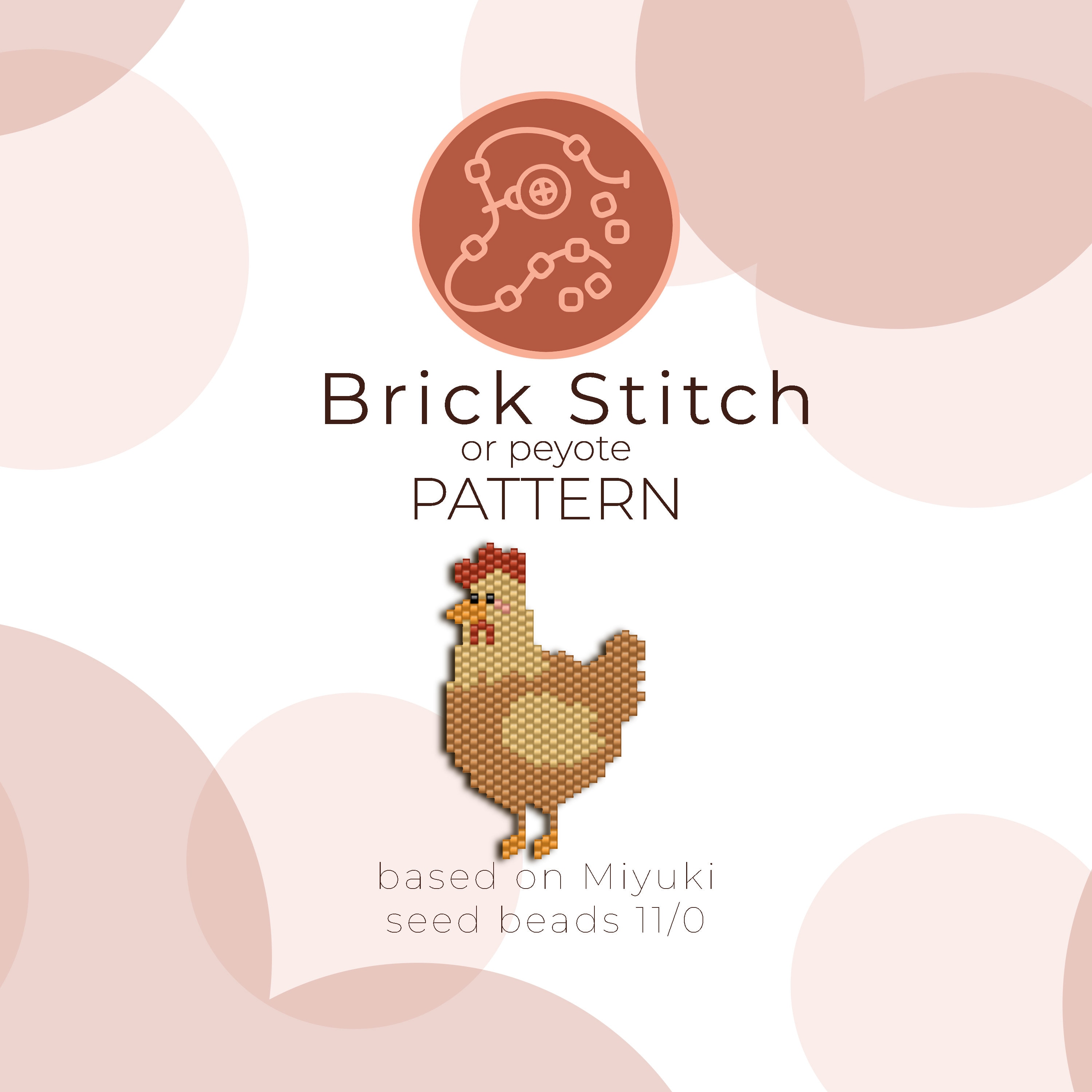 Hen, Chicken Brick Stitch Pattern Brick Stitch or Peyote Pattern Based ...