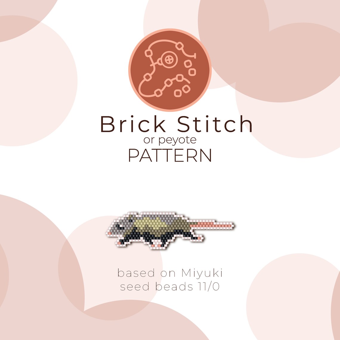 Possum Brick Stitch Pattern Brick Stitch or Peyote Pattern Based on ...