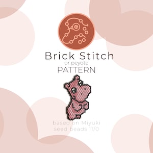 Cute Hippo Brick Stitch Pattern | Brick Stitch or Peyote Pattern Based ...