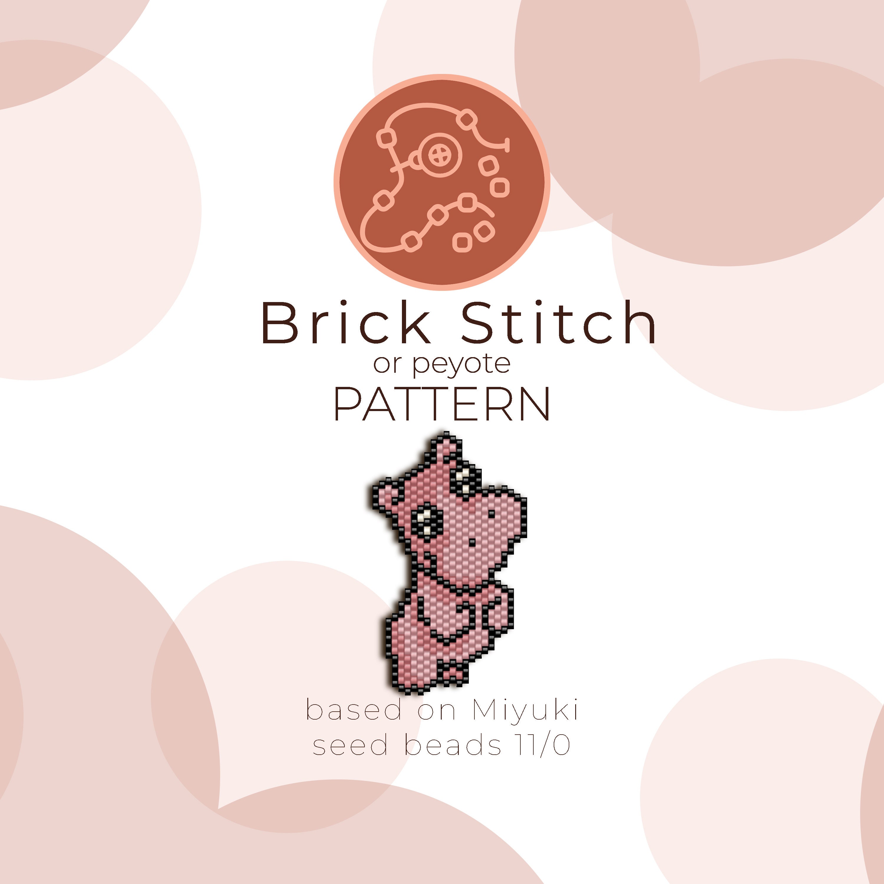 Cute Hippo Brick Stitch Pattern Brick Stitch or Peyote Pattern Based on ...